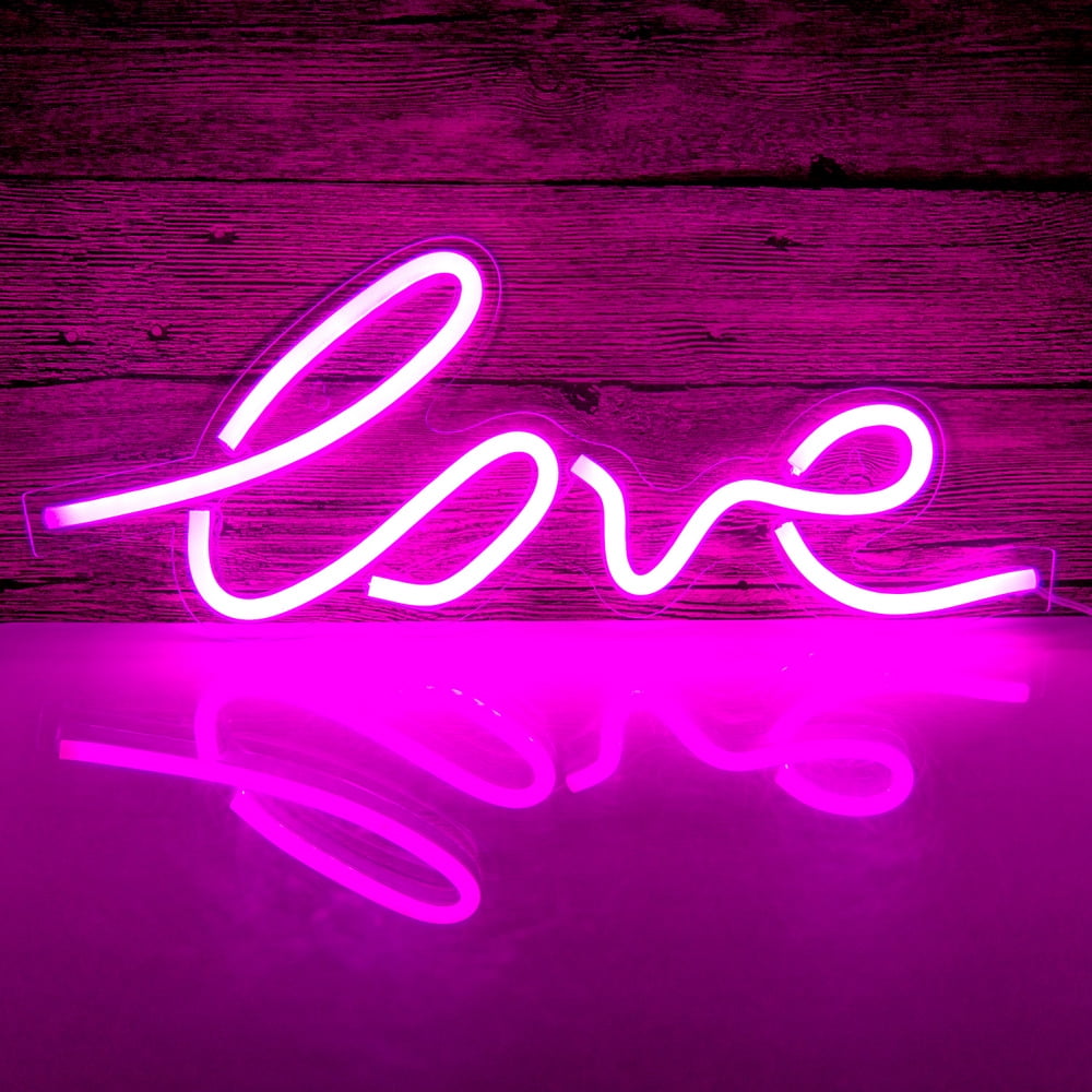 DONGPAI Love Neon Light LED Neon Sign, Battery Powered Neon Light Wall ...