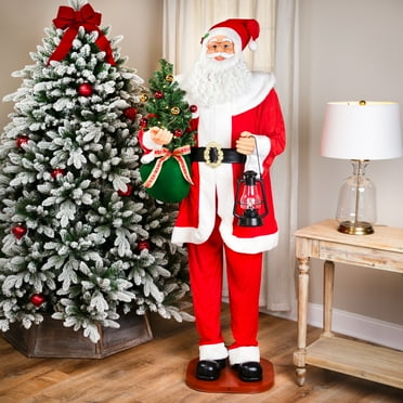 Northlight 5' Standing Tall Life-Size Santa Claus, Animated & Musical ...