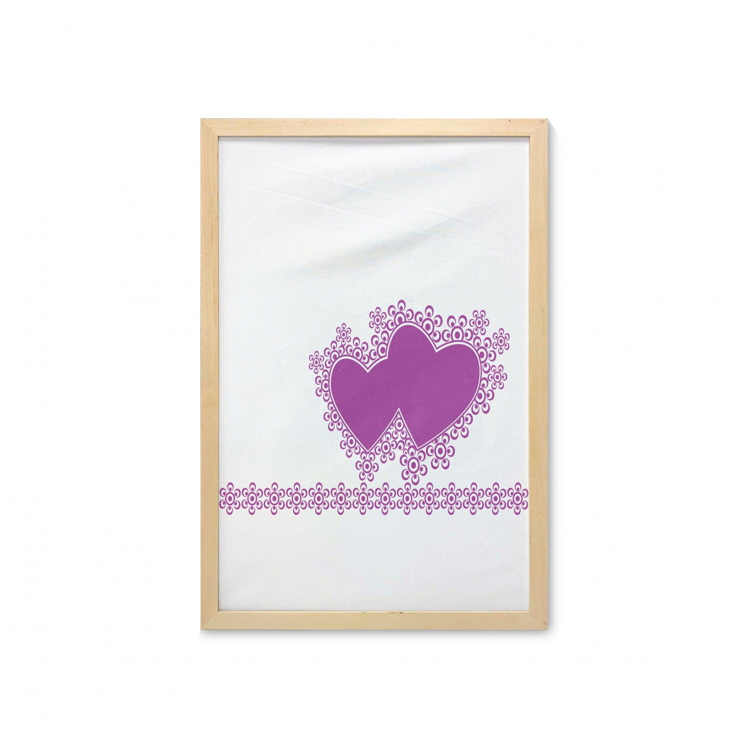 Love Wall Art with Frame, Heart Motifs Love Symbols Romantic Digital ...