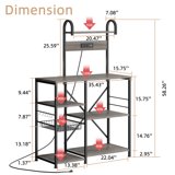 Walsunny Kitchen Bakers Rack with Power Outlet,Industrial Kitchen ...
