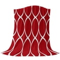 Abstract Geometric Fleece Throw Blanket White Twisted Lines Red ...
