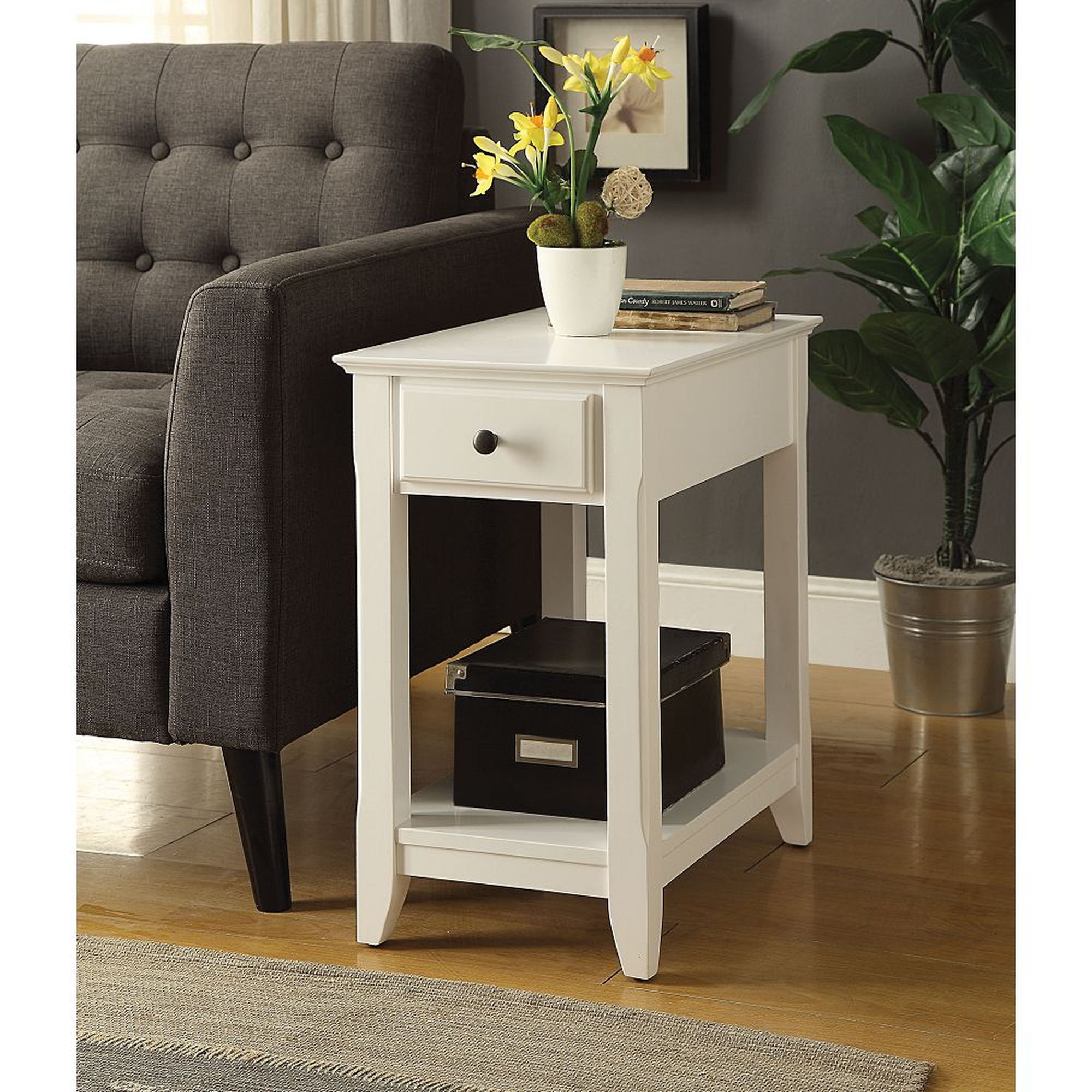 Transitional Style ACME Bertie Side Table in White - Walmart.com