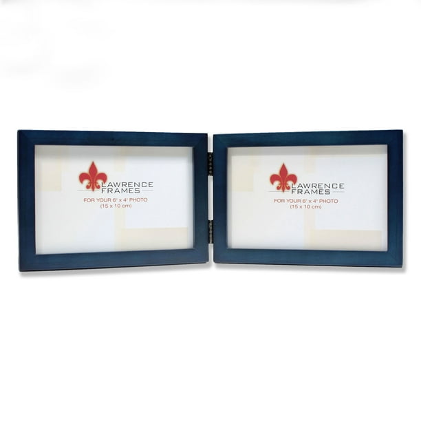 4x6 Hinged Double (Horizontal) Blue Wood Picture Frame - Gallery ...