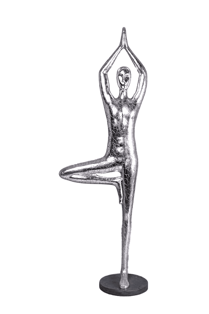 Silver Modern Yoga Male Life Size Vrikshasana Statue - Walmart.com
