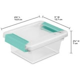 Sterilite Mini Clip Box, Stackable Plastic Storage Bin with Latching ...
