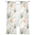 Boho Tropical Palm Chiffon Sheer Curtains 84 Inches Long Watercolor ...