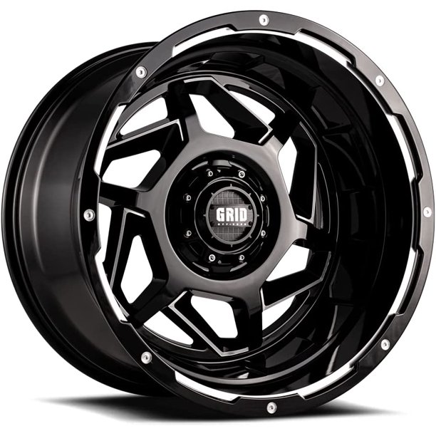 Grid Off-Road GD14 Custom Wheel for 22x12 inch Gloss Black w/ Milled ...