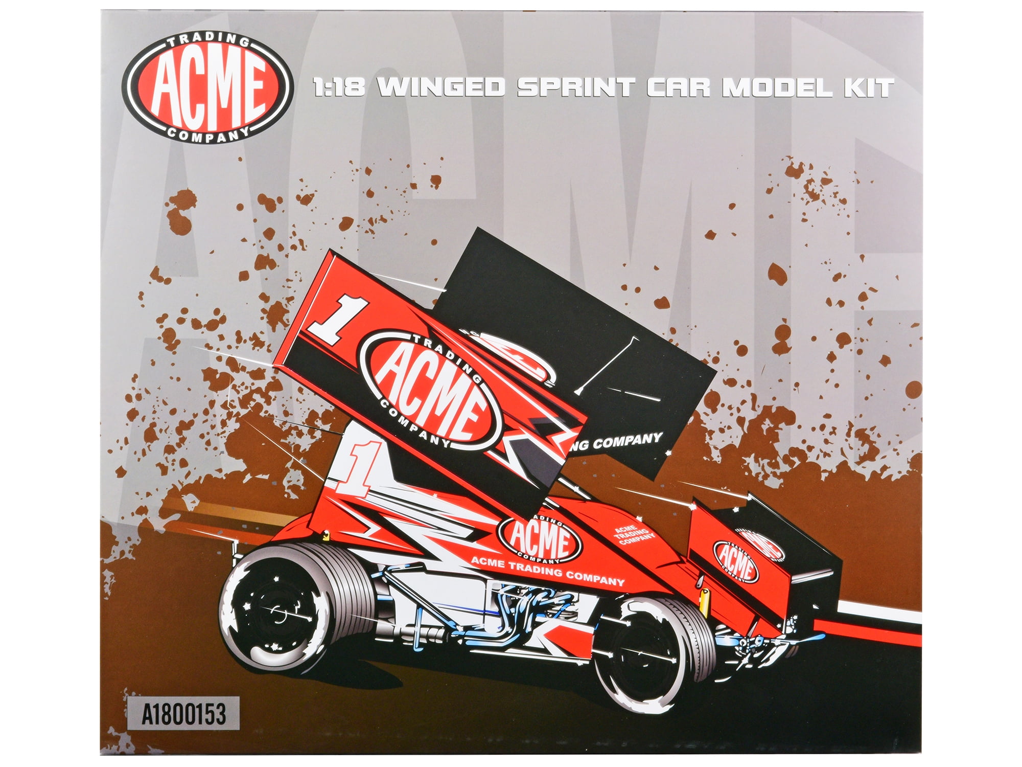 Acme A1800153 Model Kit Winged Sprint Primer Gray 1-18 Scale Diecast ...