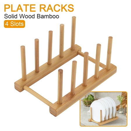 High-quality Solid Wood Bamboo Plate Racks Multipurpose Shelves Racks ...