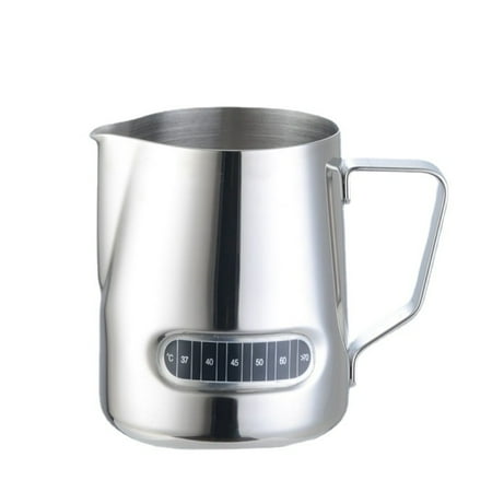 Milk cream pot, 600ml/20oz milk pot with thermometer, stainless steel ...