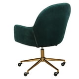 Upholstered Channel Tufted Office Chair in Emerald Green Velvet ...
