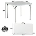 HomGarden 34in Plastic Square Bi-Folding Table Waterproof Resin for ...