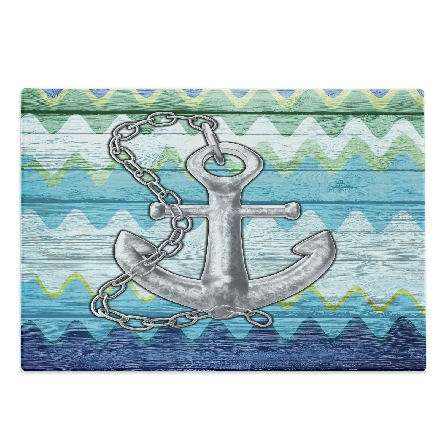 Anchor Cutting Board, Nautical Themed Symbol with Chains Motif on ...