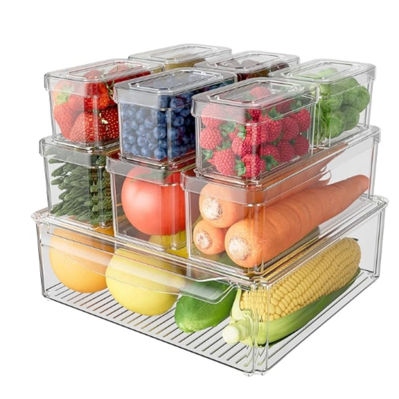 Sorbus Pull-Out Fridge Drawers - Plastic Organizers - Food Storage for ...