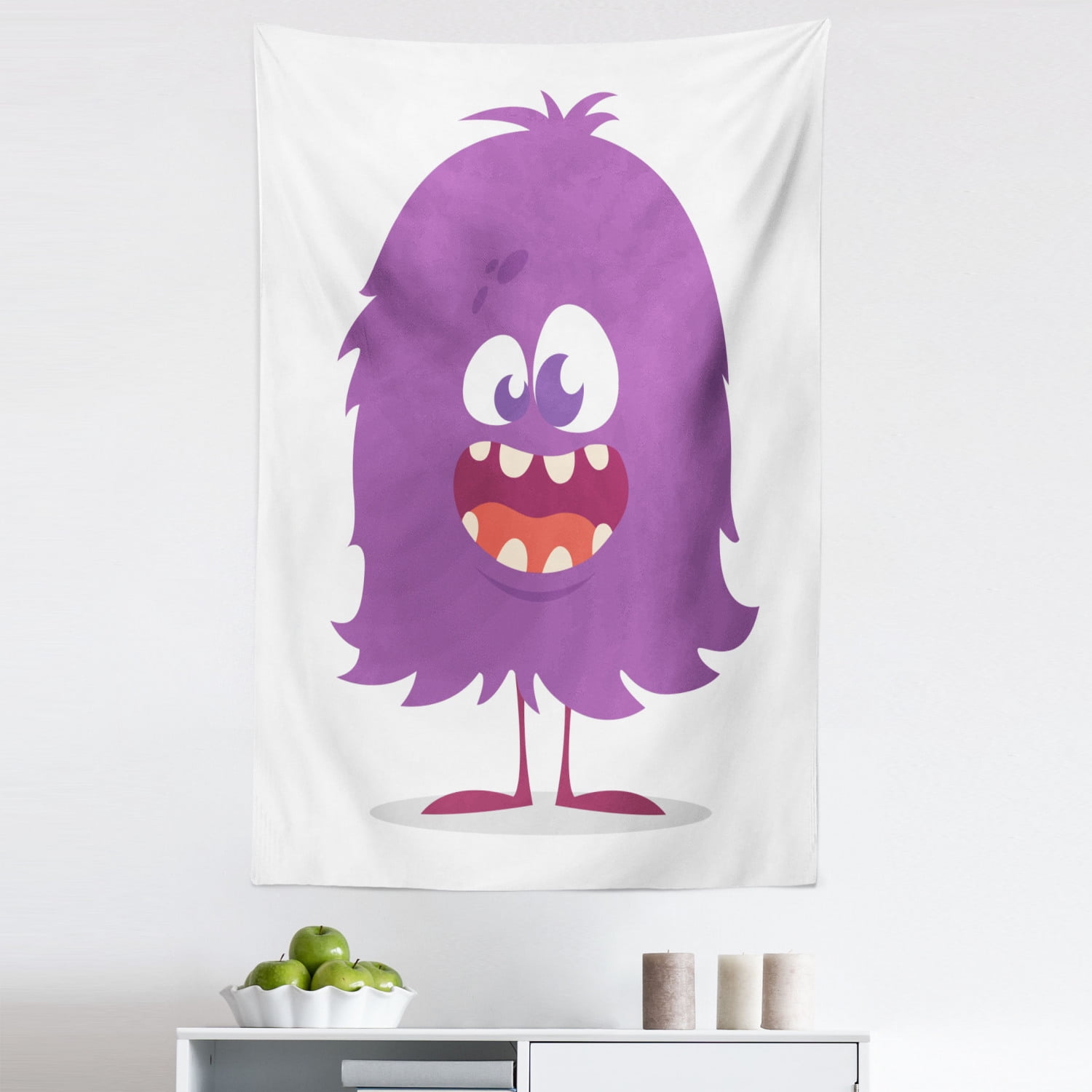 Alien Tapestry, Monster Making a Silly Face Troll Smiling Print, Fabric ...