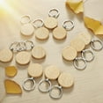 50 Pieces Wood Keychain Blanks, Unfinished Wood Key Chain Crafts with ...