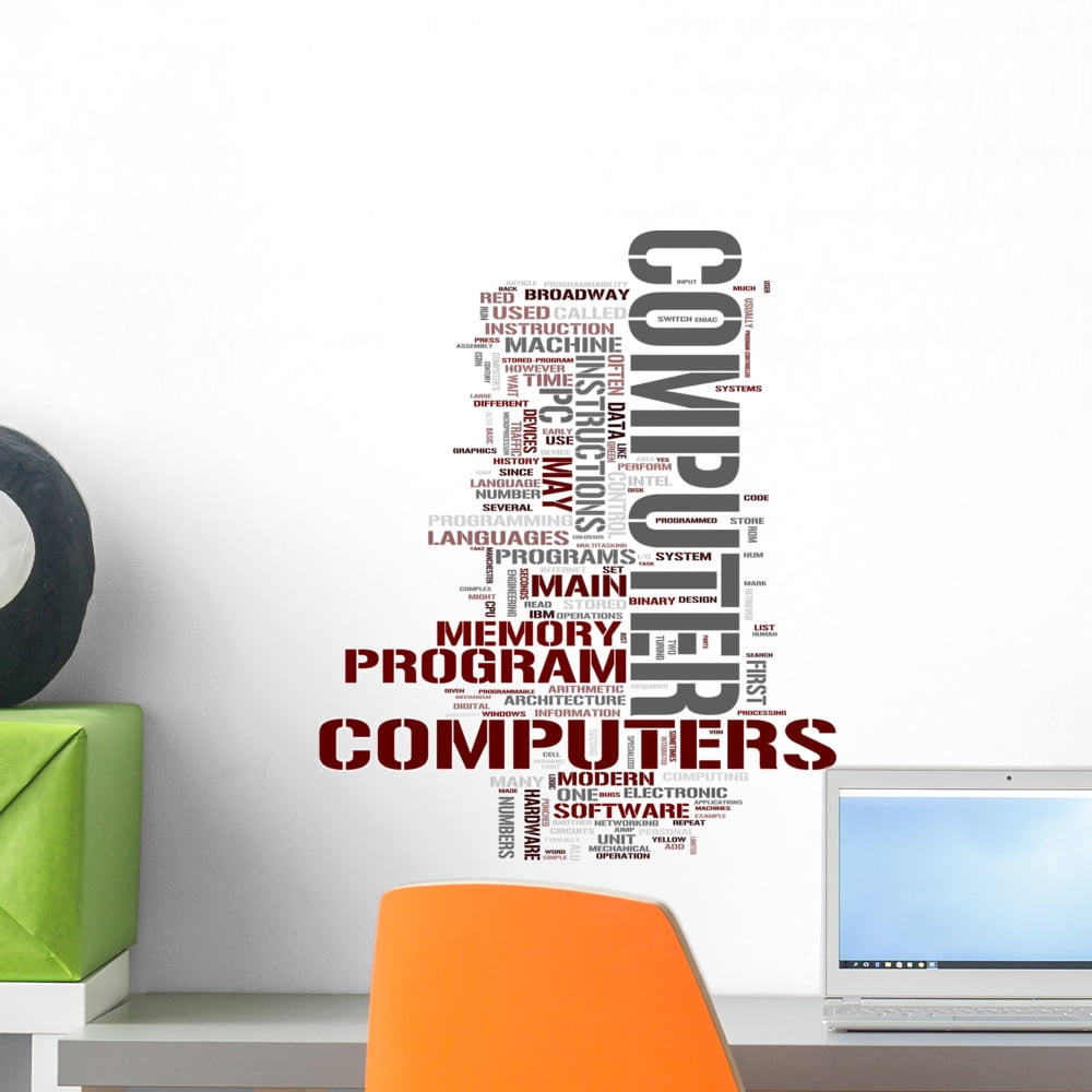 Computer Tags Cloud Wall Decal by Wallmonkeys Peel and Stick Graphic ...