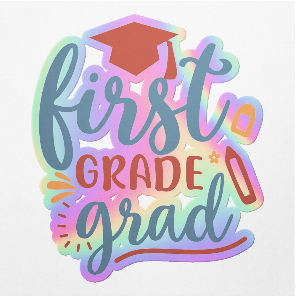 Vinyl Stickers Decals Of First Grade Grad - Apply On Any Smooth ...