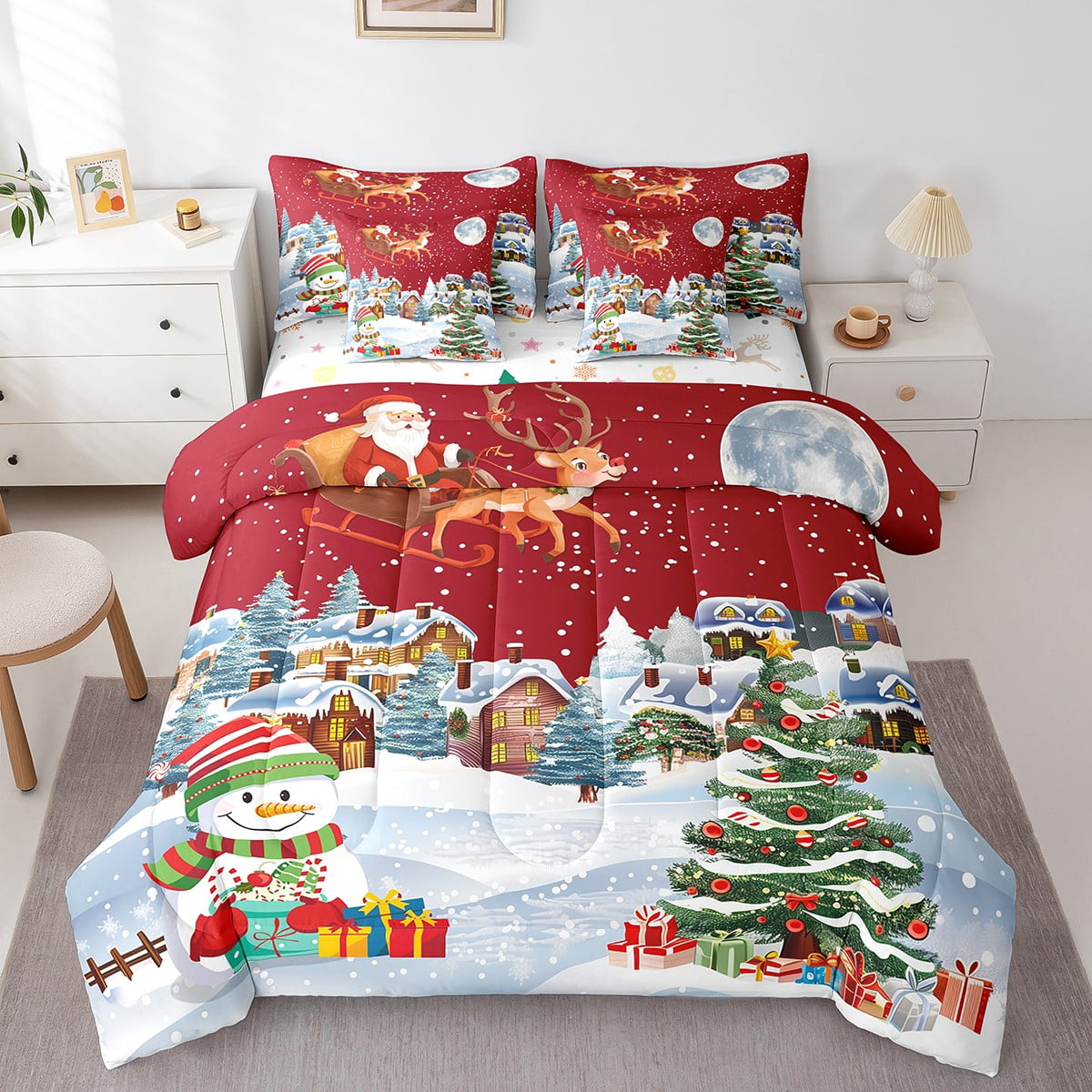 Click here for Yst Christmas Tree Comforter Set 7 Piece Bed In A... prices