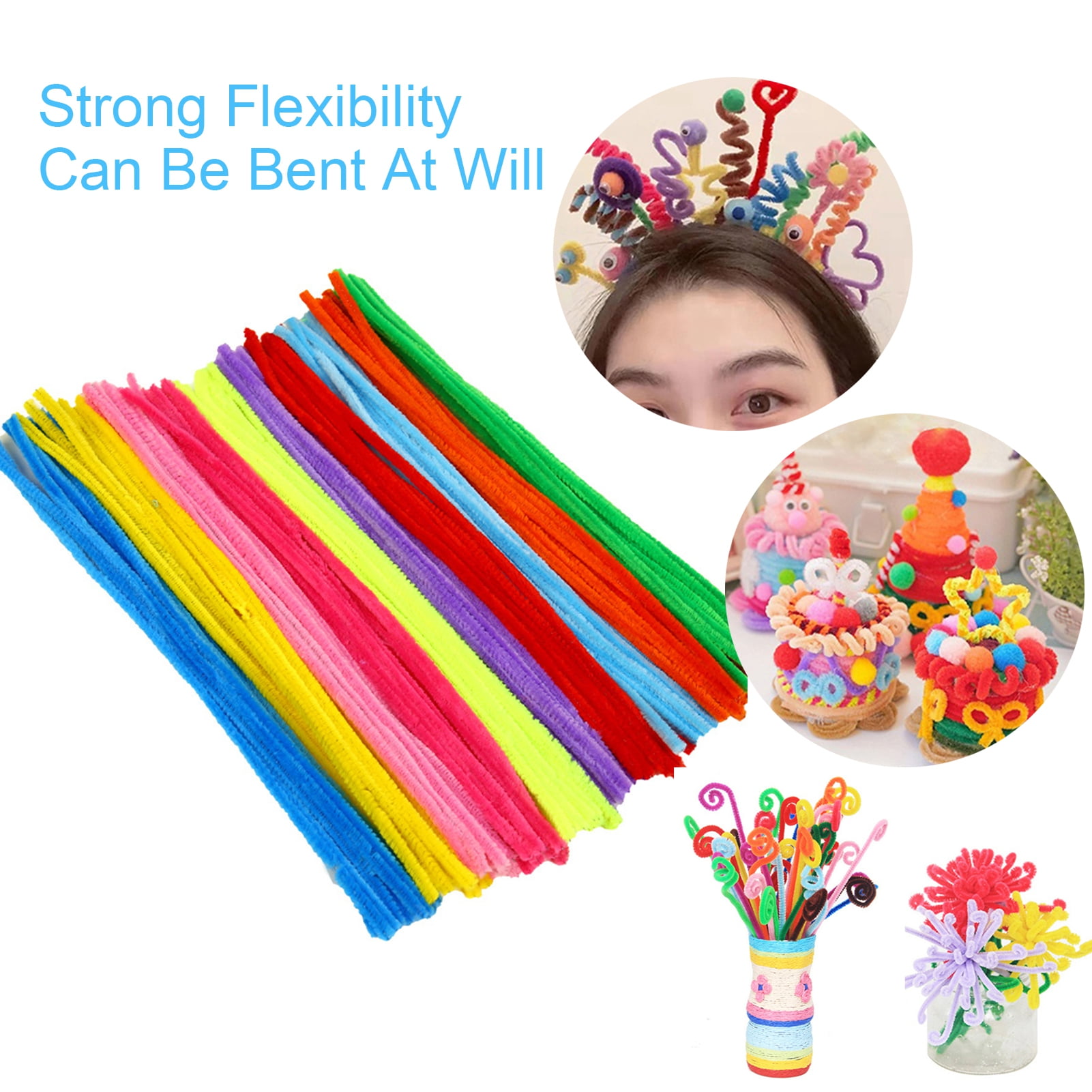 Vibrant Chenille Stems 100Pcs Soft Twisting Sticks for Creative DIY ...