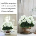 4Pcs White Artificial Geranium Silk Flowers, 14" UV Resistant Faux ...