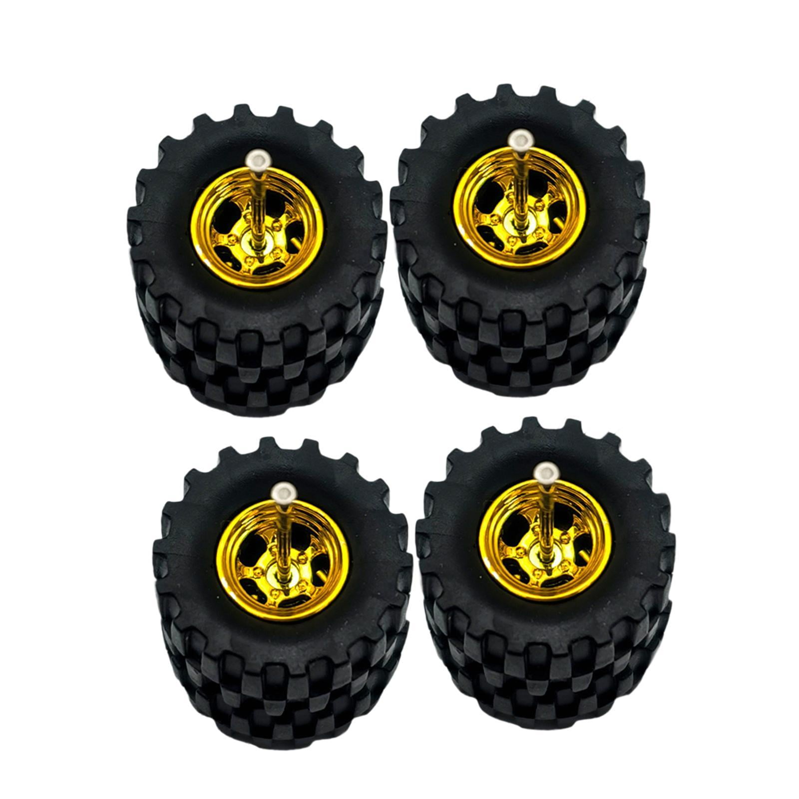 BELOVING 4 Pieces 1/64 Model Car Wheels Rubber Tires Rubber Tires ...