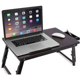 Multi-tasking Laptop Bed Tray with Adjustable Legs - Walnut - Walmart.com
