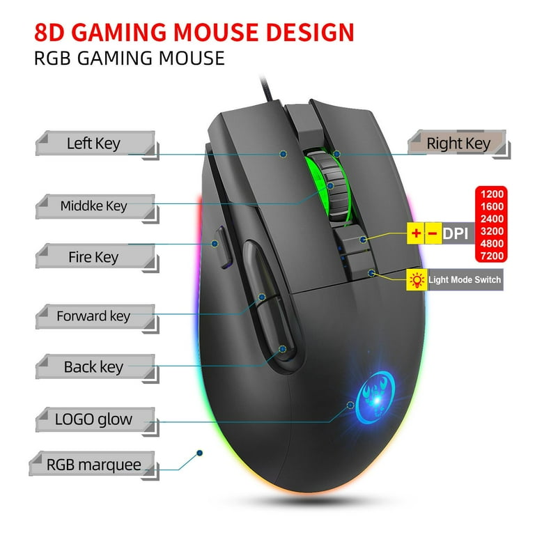 A905 Gaming Mouse 6 Adjustable DPI 13 Backlits 8 Buttons A905 Gaming Mouse 6 Adjustable DPI 13 Backlits 8 Buttons