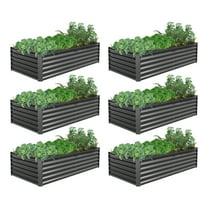 Anleolife 6-Pack 8x4x1.5ft Galvanized Raised Garden Beds Kit, Oval ...