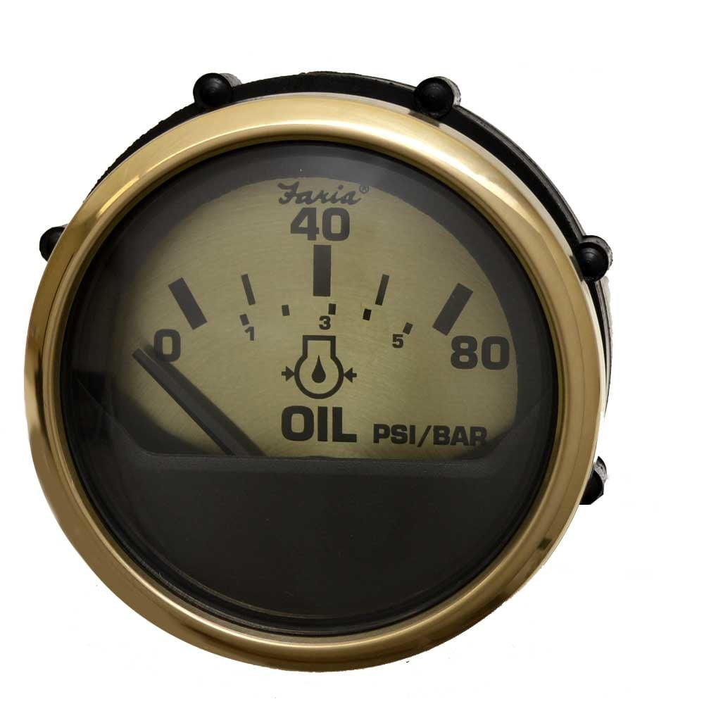 Faria Boat Oil Pressure Gauge GP9940A | Spun Gold 2 Inch Marine ...