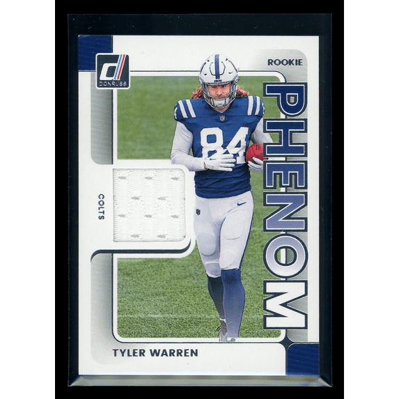 2025 Panini Donruss Football Rookie Phenom Tyler Warren #RPJ-TWN Jersey ...