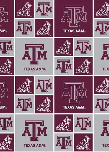 Texas A and M University Fabric Fine Cotton Classic Geometric Design ...