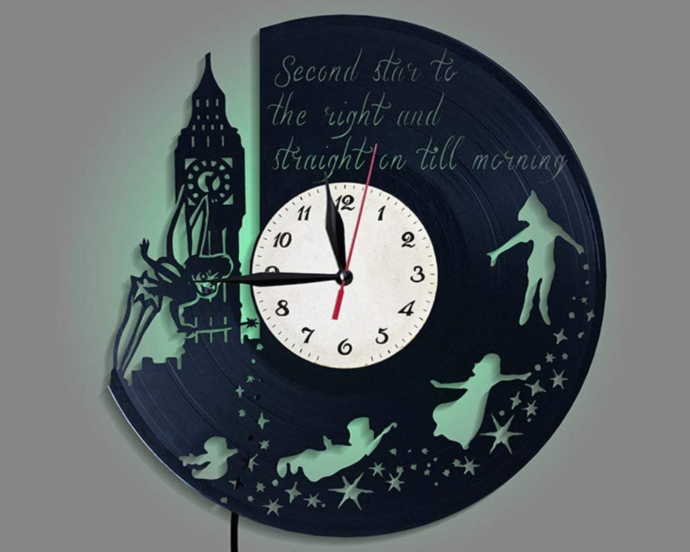 Record The Peter Pan Clock Vinyl Wall Clock Creative Wall Clock Without ...