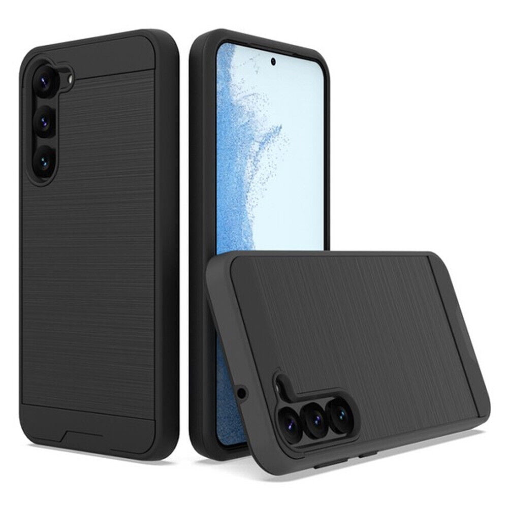 Kaleidio Case For Samsung Galaxy S23+ Plus 5G (6.6") [Brushed Metal Texture] Hybrid 2-Piece ...