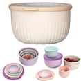 Prep Bowl with Lid, Plastic Mixing Bowl Set for Kitchen Meal Prep ...