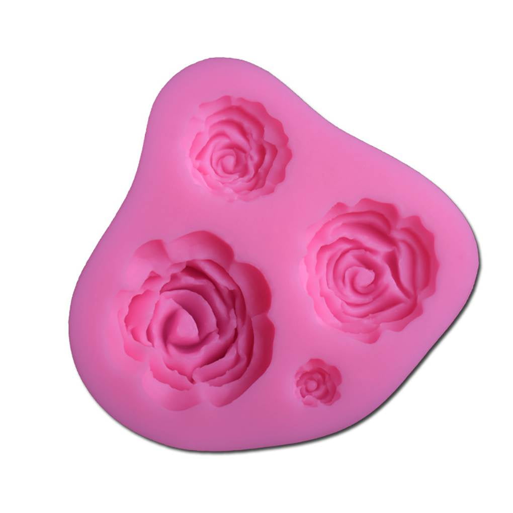 Rose Flower Sugarcraft Silicone Mold Floral Cupcake Kitchen Cake Mould ...