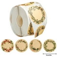 Christmas Kraft Paper Sealing Stickers | 500 Green Berry Wreath Labels ...