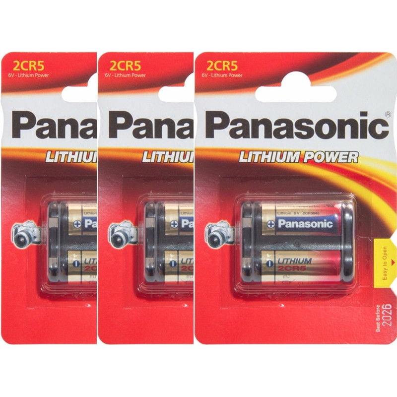 3 x Panasonic 2CR5 6V Lithium Photo Battery, DL45, KL2CR5, 5032LC ...