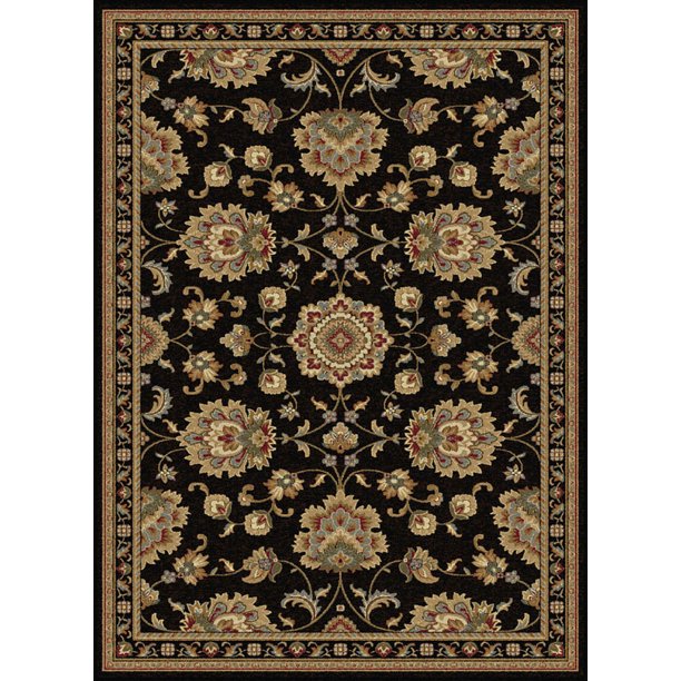 Tayse Sensation Area Rug 4853 Traditional Black Vines Circles 2' x 3 ...