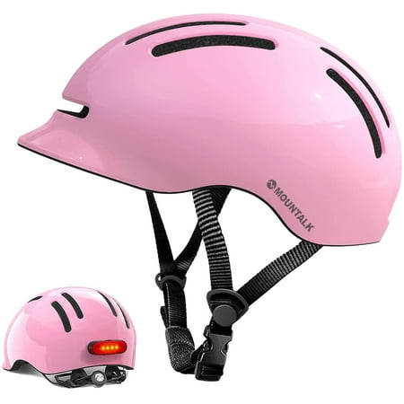 Mountalk Adult Bike Helmet with Light, Mens/Women Cool Bicycle Helmets ...