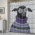 Black Sheep Shower Curtain, Glasses Purple Sweater Wood Grain Funny ...