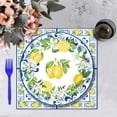 100 Pieces Mediterranean Citrus Party Tableware Set – Blue White Lemon ...
