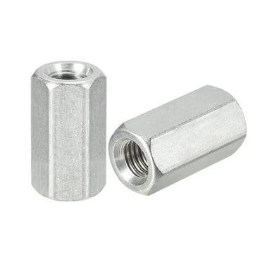 M8 x 1.25-Pitch 9mm Length Coupling Nuts, 6 Pack 304 Stainless Steel ...