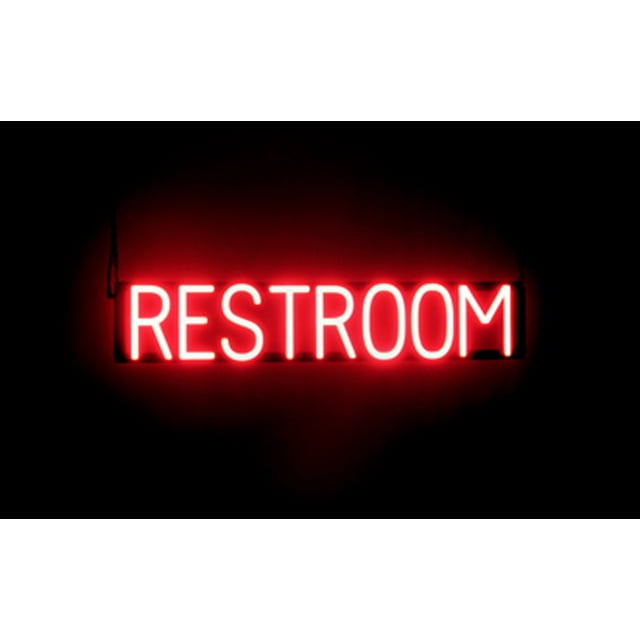 SpellBrite Neon-LED RESTROOM Sign With Dimming Capability. LED Bathroom ...