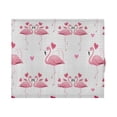Flamingo Hearts Pattern Door Curtain Sheer Privacy Light Filtering ...