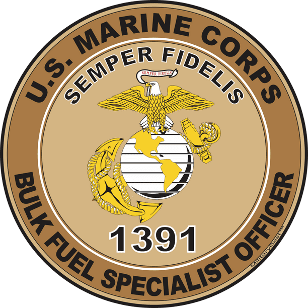 U.S.M.C. MOS 1391 Bulk Fuel Specialist Officer Decal 8" - Desert Tan ...
