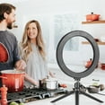 10 Inch LED Ring Light with Tripod Stand 3200K-5500K Dimmable Table ...