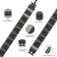 Heavy Duty Power Strip Wall Mount, 15 Amp Surge Protector 1200J Metal 8 ...