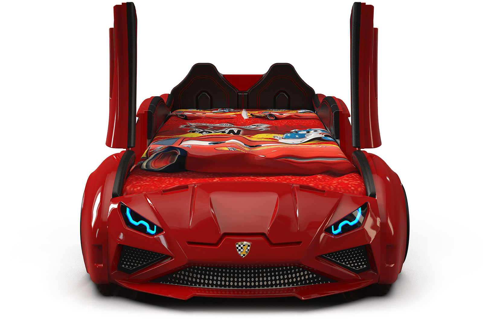 LAMBO RX Twin Race Car Bed with LED & Sound FX, Kids Racecar Bedroom ...