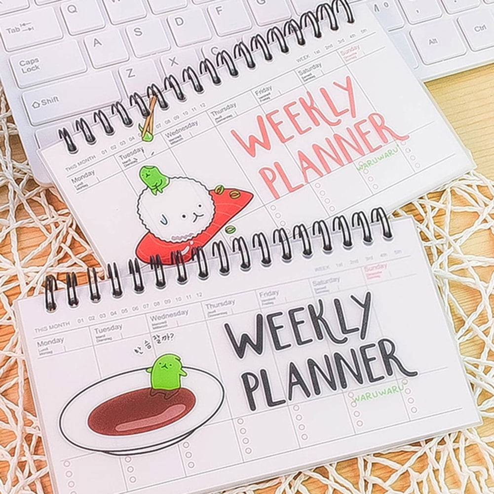 opvise Cute Daily Planner Weekly Day Plan Time Organizer Stuff Notebook ...